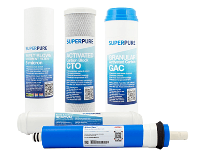 SUPERPURE 5-Stage Reverse Osmosis Filter Set | Dupont Membrane ...
