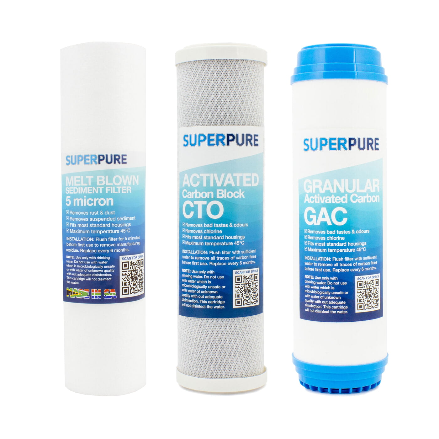 SUPERPURE 10inch Basic Pre-Filter Replacement Set