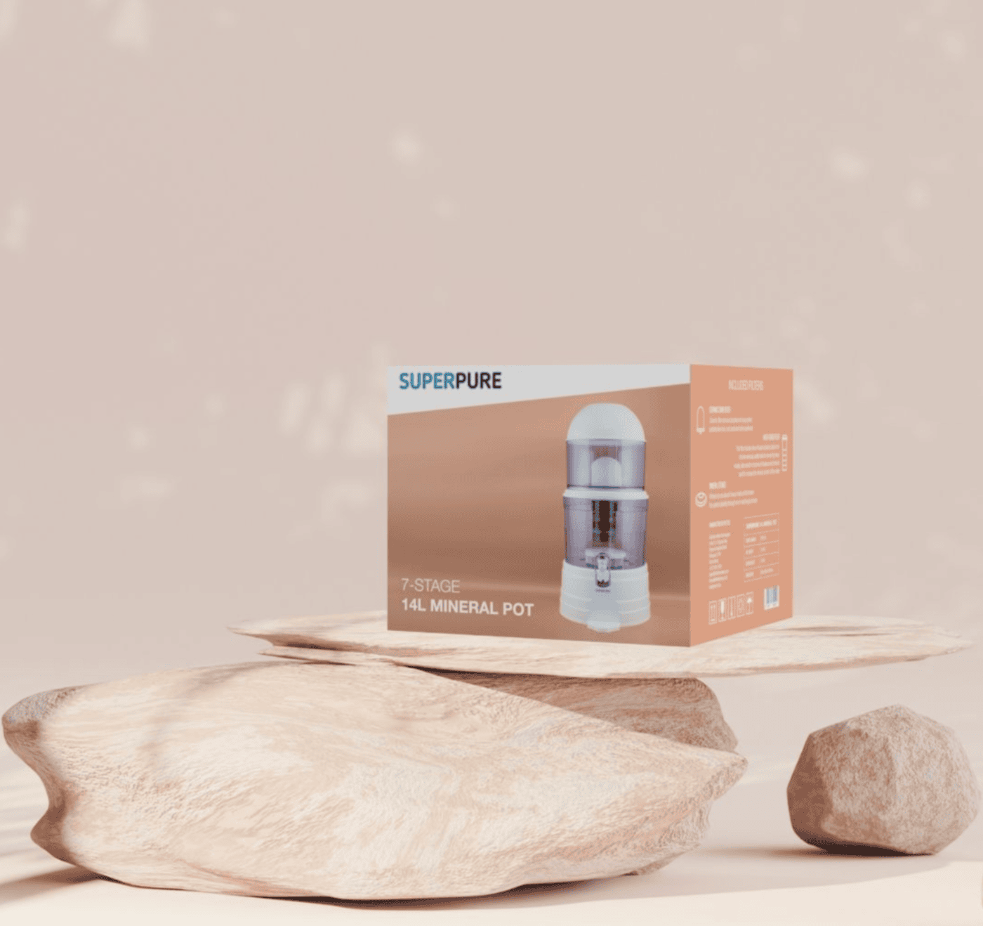 SUPERPURE 14L Water Dispenser with Filters & Mineral Pot | 7-Stage ...