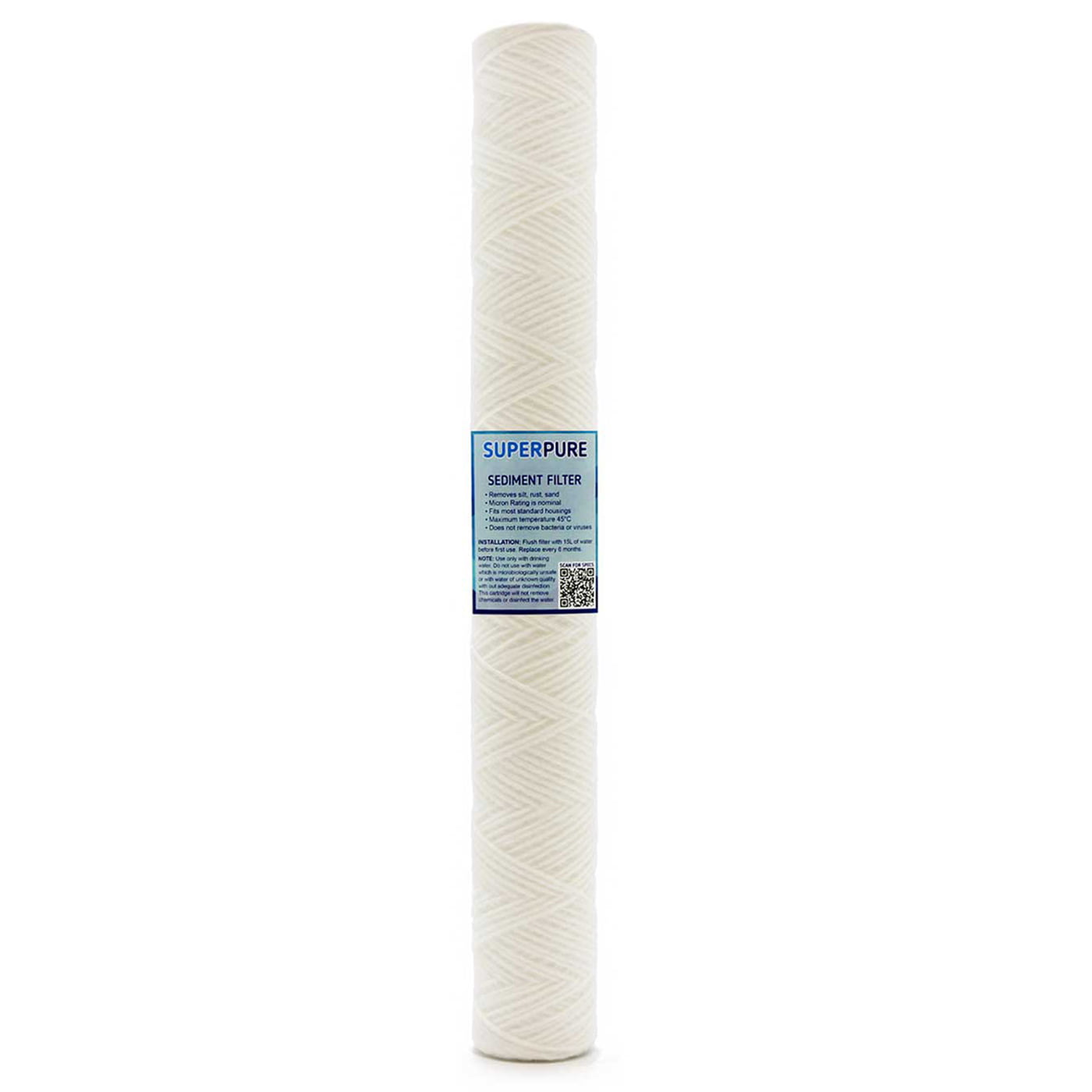 20" String Wound Filter (10 Micron): High Capacity, Clean Water