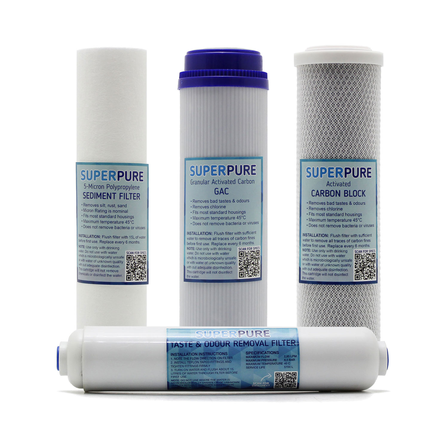 5-Stage RO Filter Set - Elevate Water Purity, Excluding Elements