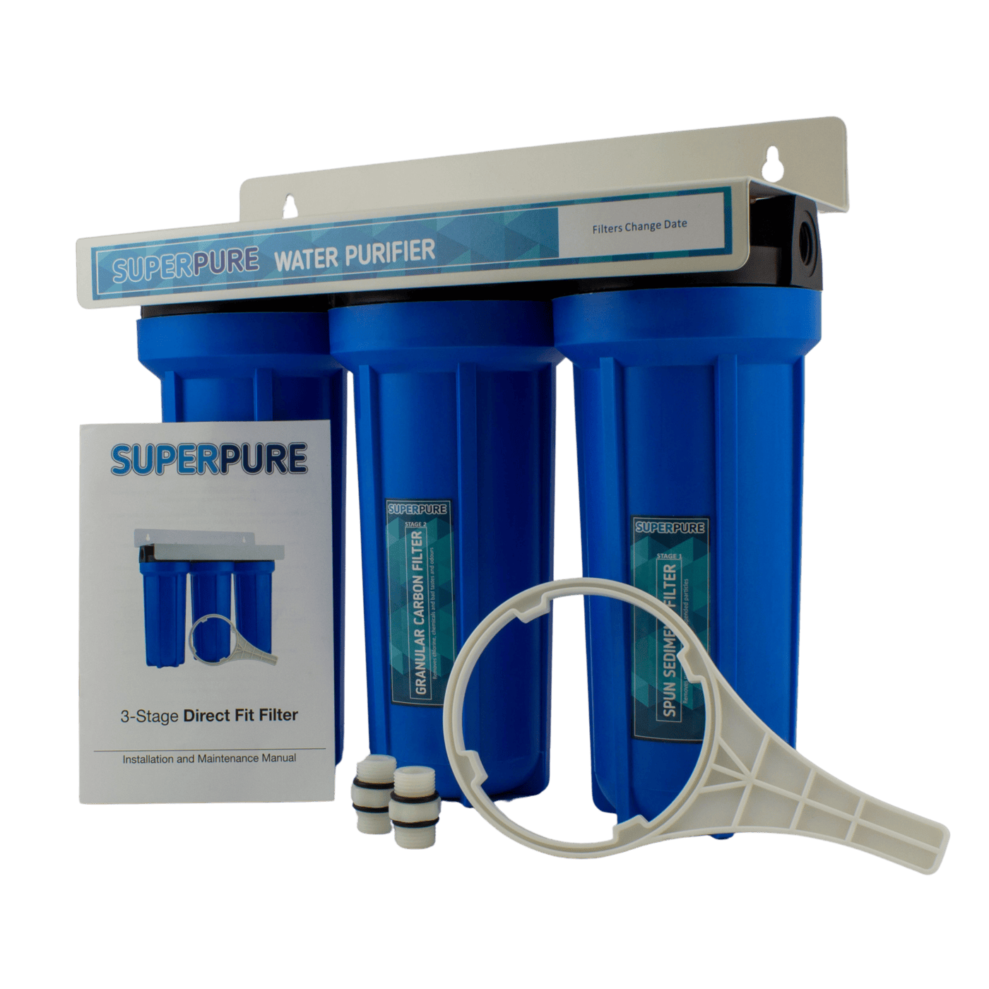 SUPERPURE 3-Stage Under Counter Water Filtration System | Carbon Block ...