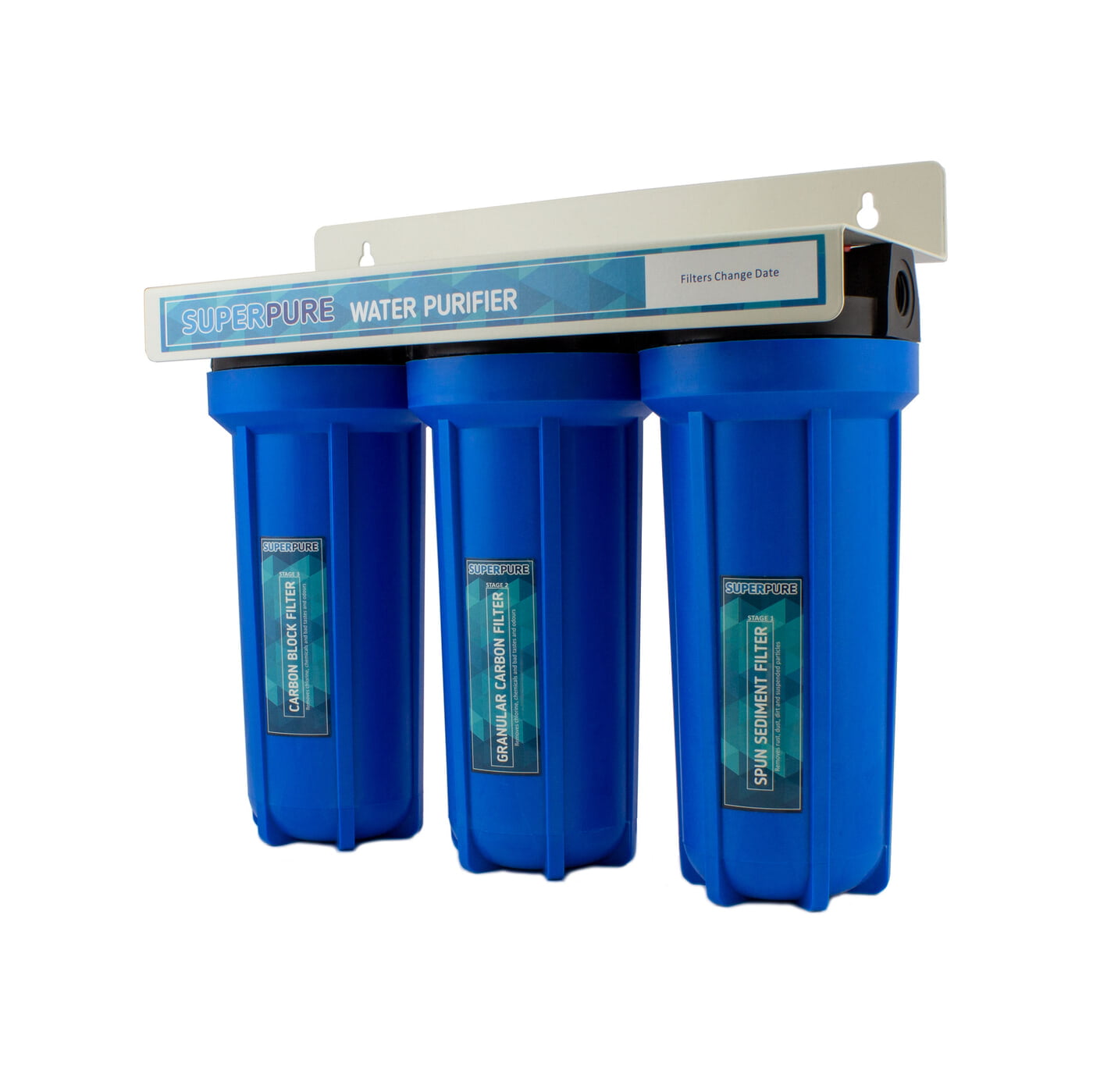 SUPERPURE 3-Stage Under Counter Water Filtration System | Carbon Block ...