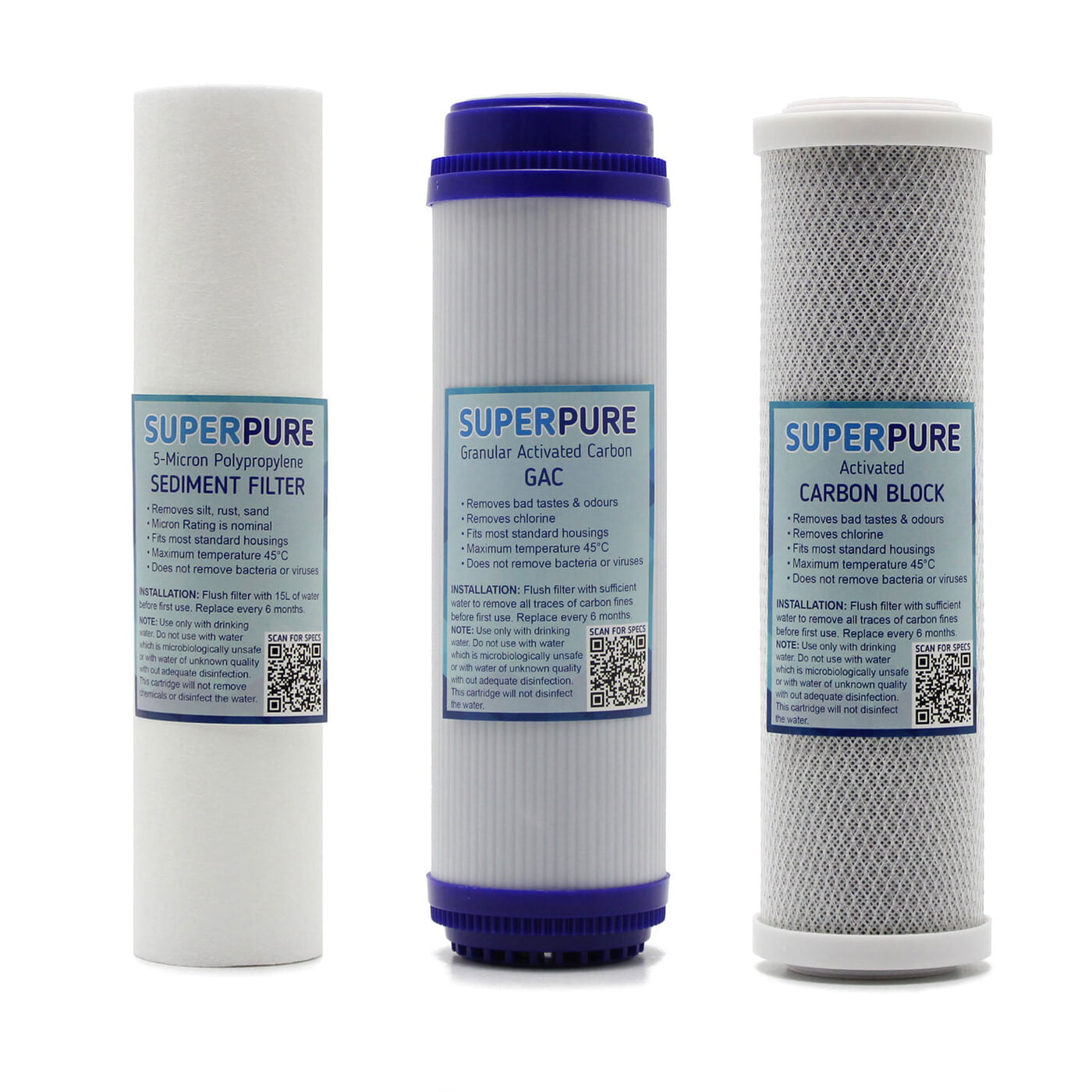 SUPERPURE 10inch Basic Pre-Filter Replacement Set