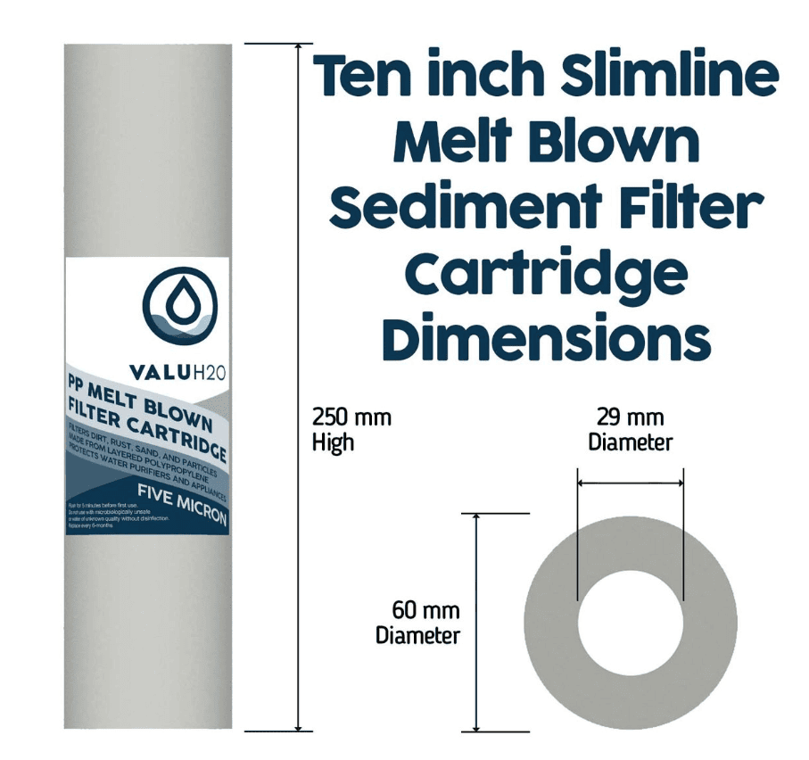 VALUH2O 10 Inch Slimline Sediment Water Filter 5-Pack | Best Value 5 ...