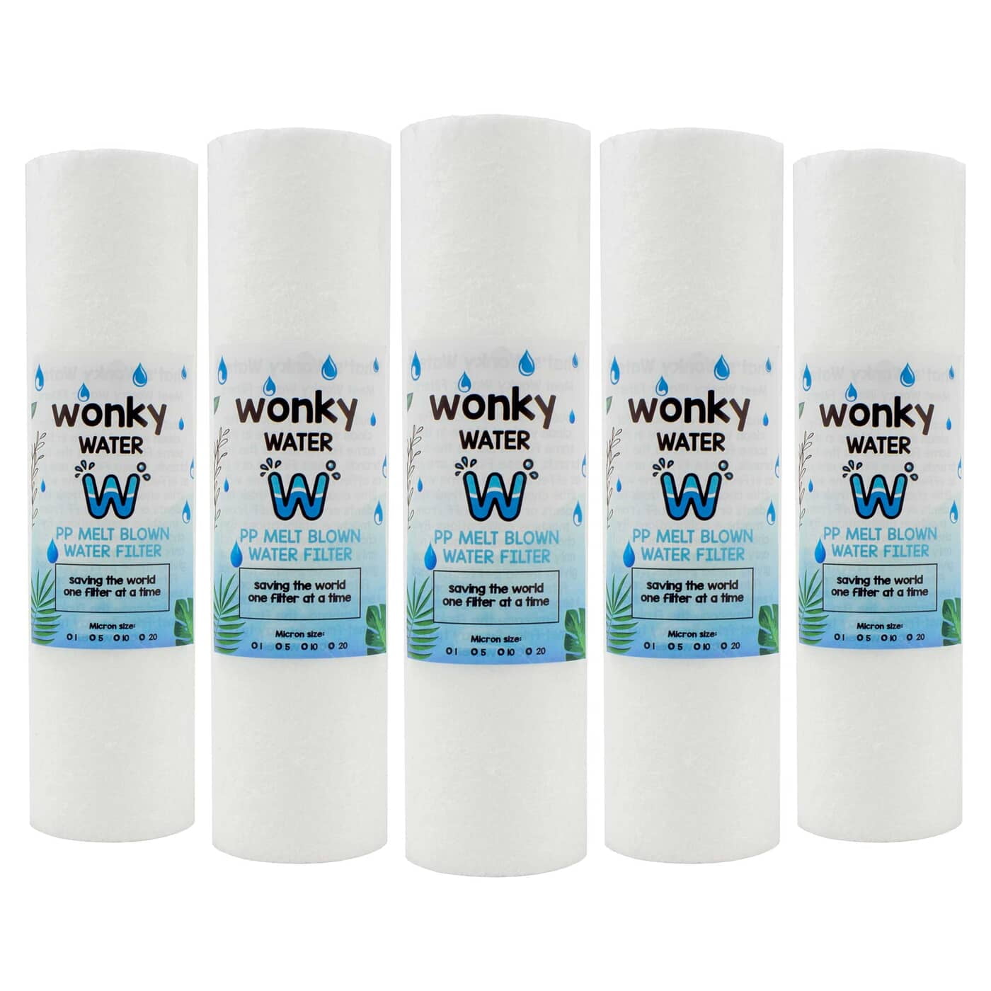 Wonky Water 10 Inch Sediment Water Filter (5 Pack) | 10 Micron Eco ...